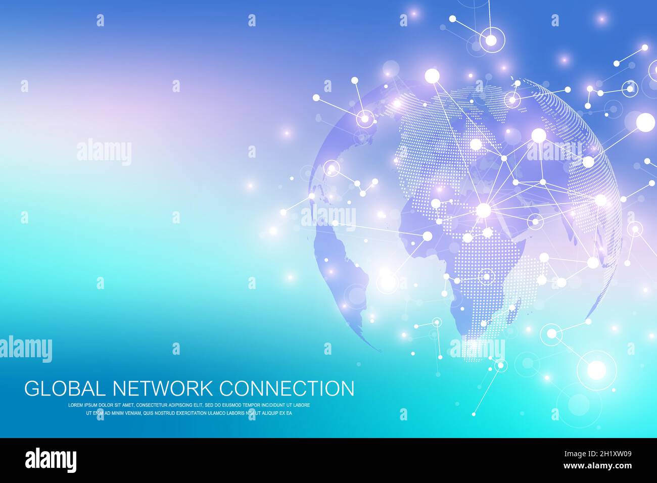 Global network connection concept. Social network communication in the global business. Big data ...