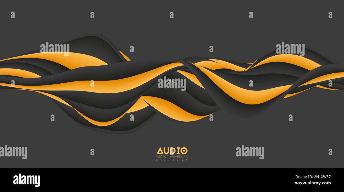 Sound wave visualiztion. 3D solid waveform. Voice sample pattern Stock ...