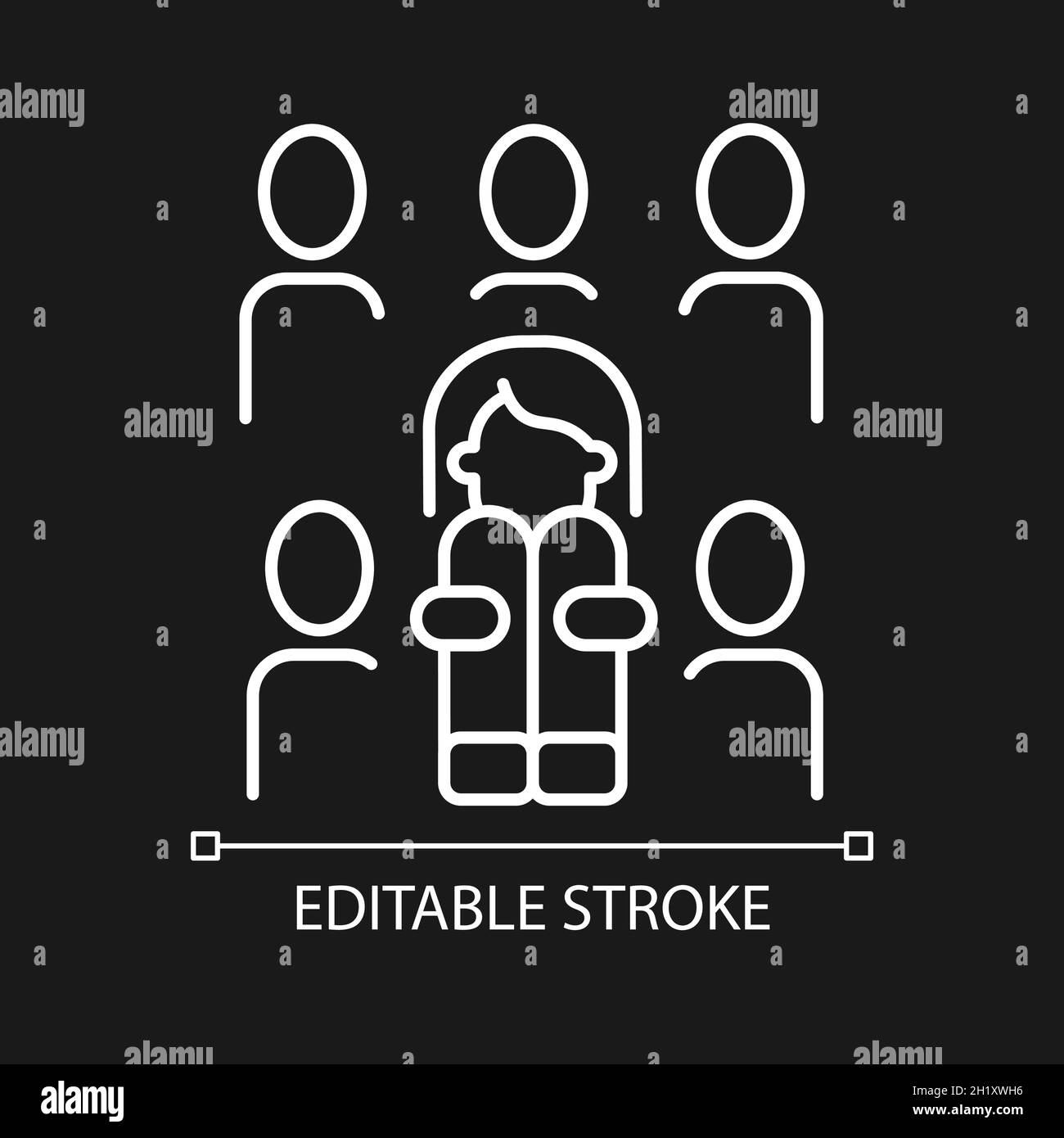 Enochlophobia white linear icon for dark theme Stock Vector Image & Art ...