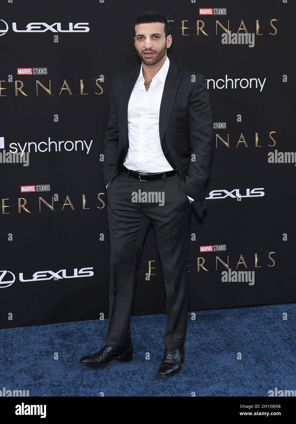 Hollywood, CA, October 18, 2021. Haaz Sleiman arrives at Marvel Studios ...