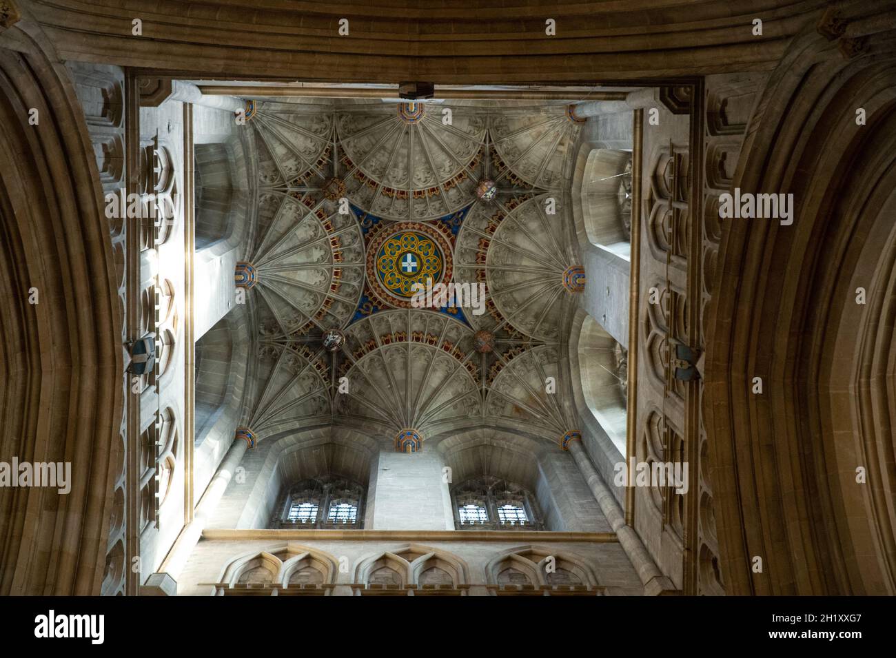 the ceiling of Bell Harry tower, part of Canterbury Cathedral Stock ...