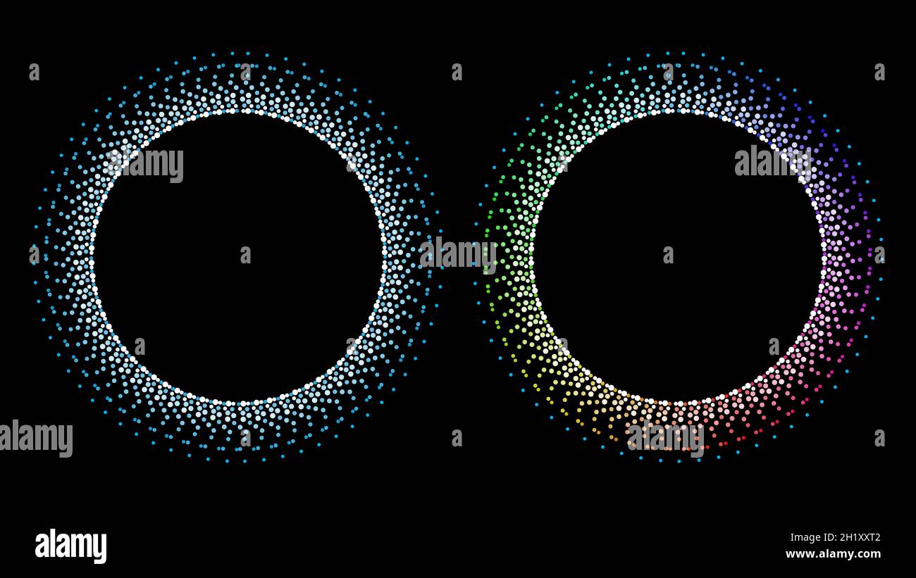 Round frames set, collection. Ring shape, circle made of long drops ...