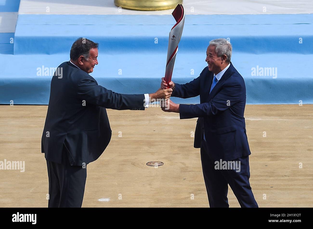 Olympic torch handover hi-res stock photography and images - Alamy