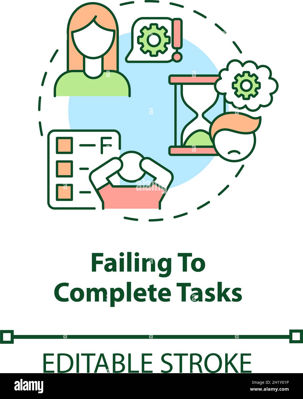 Failing to complete tasks concept icon Stock Vector Image & Art - Alamy