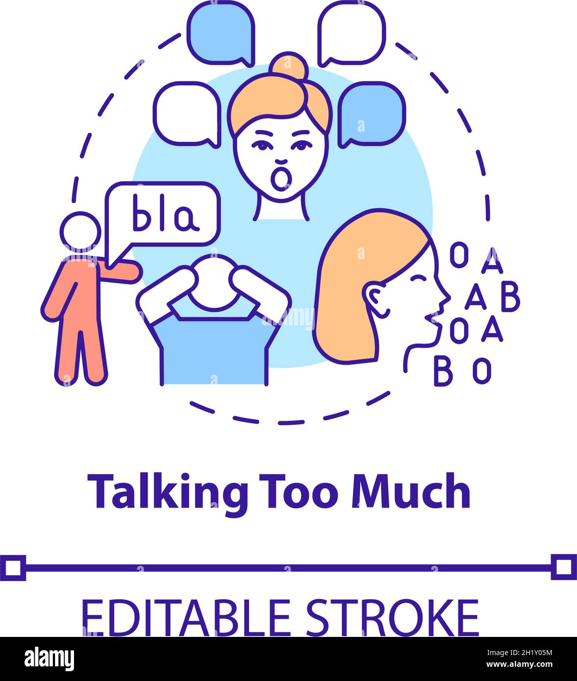 Talking too much concept icon Stock Vector Image & Art - Alamy