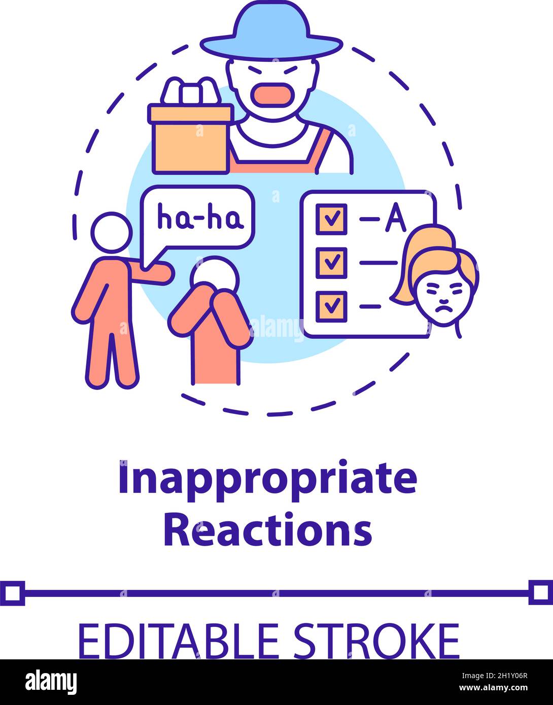 Inappropriate reactions concept icon Stock Vector Image & Art - Alamy