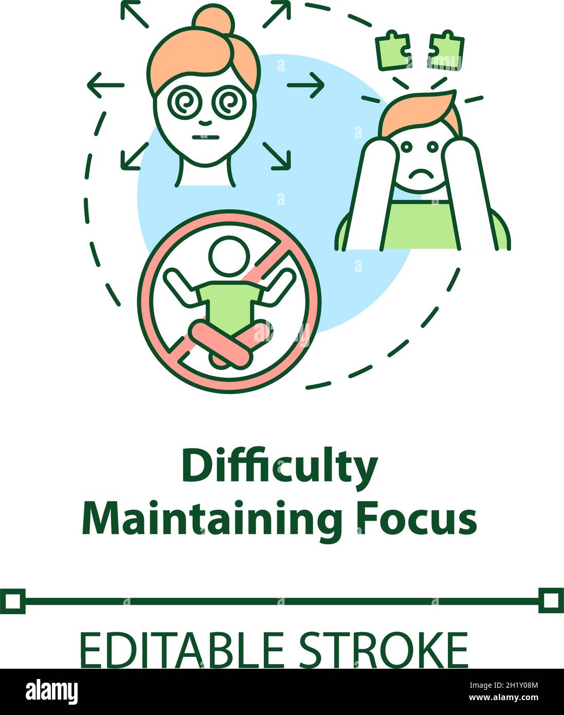 Difficulty maintaining focus concept icon Stock Vector Image & Art - Alamy