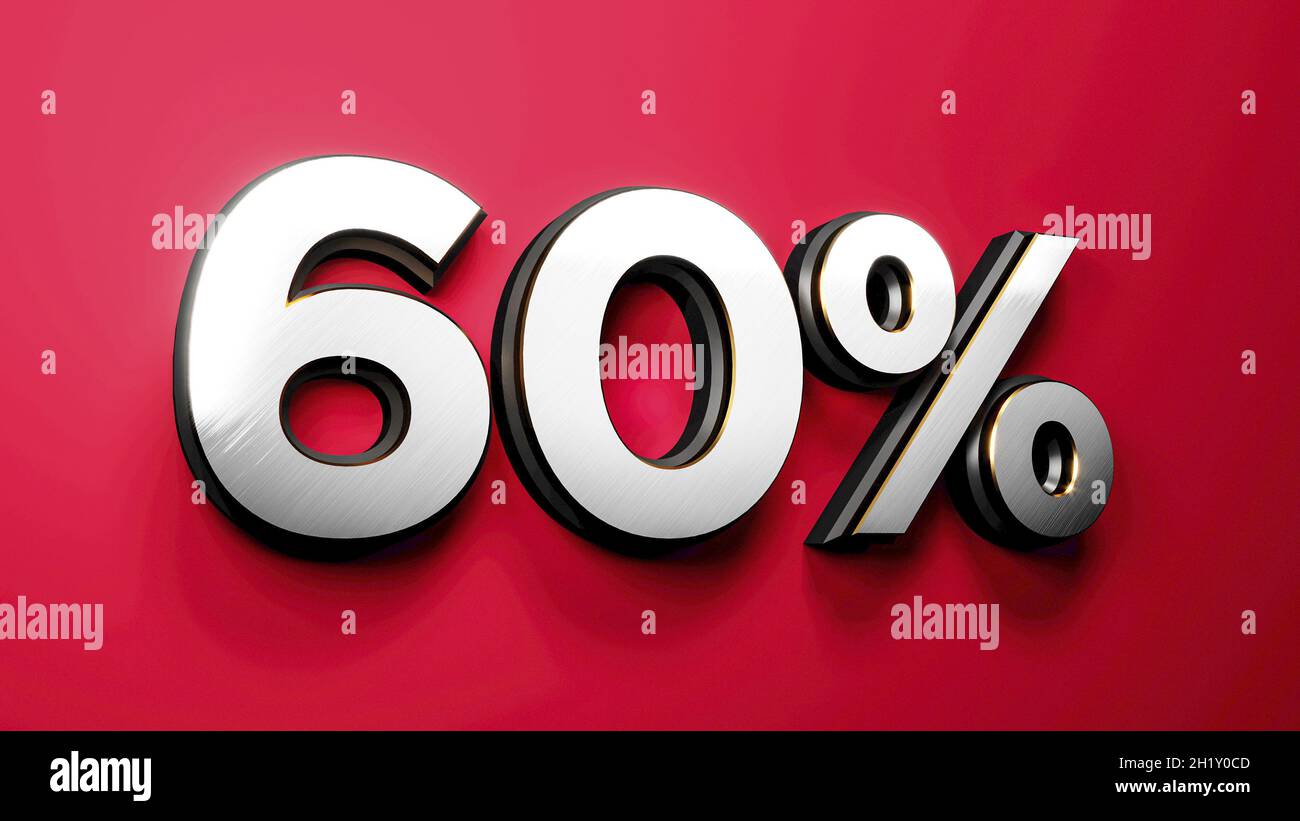 3d number 60 gold hi-res stock photography and images - Alamy