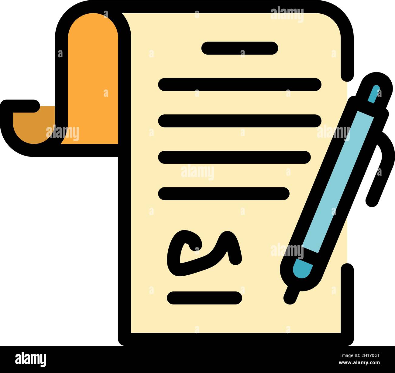 Justice signature paper icon. Outline justice signature paper vector ...