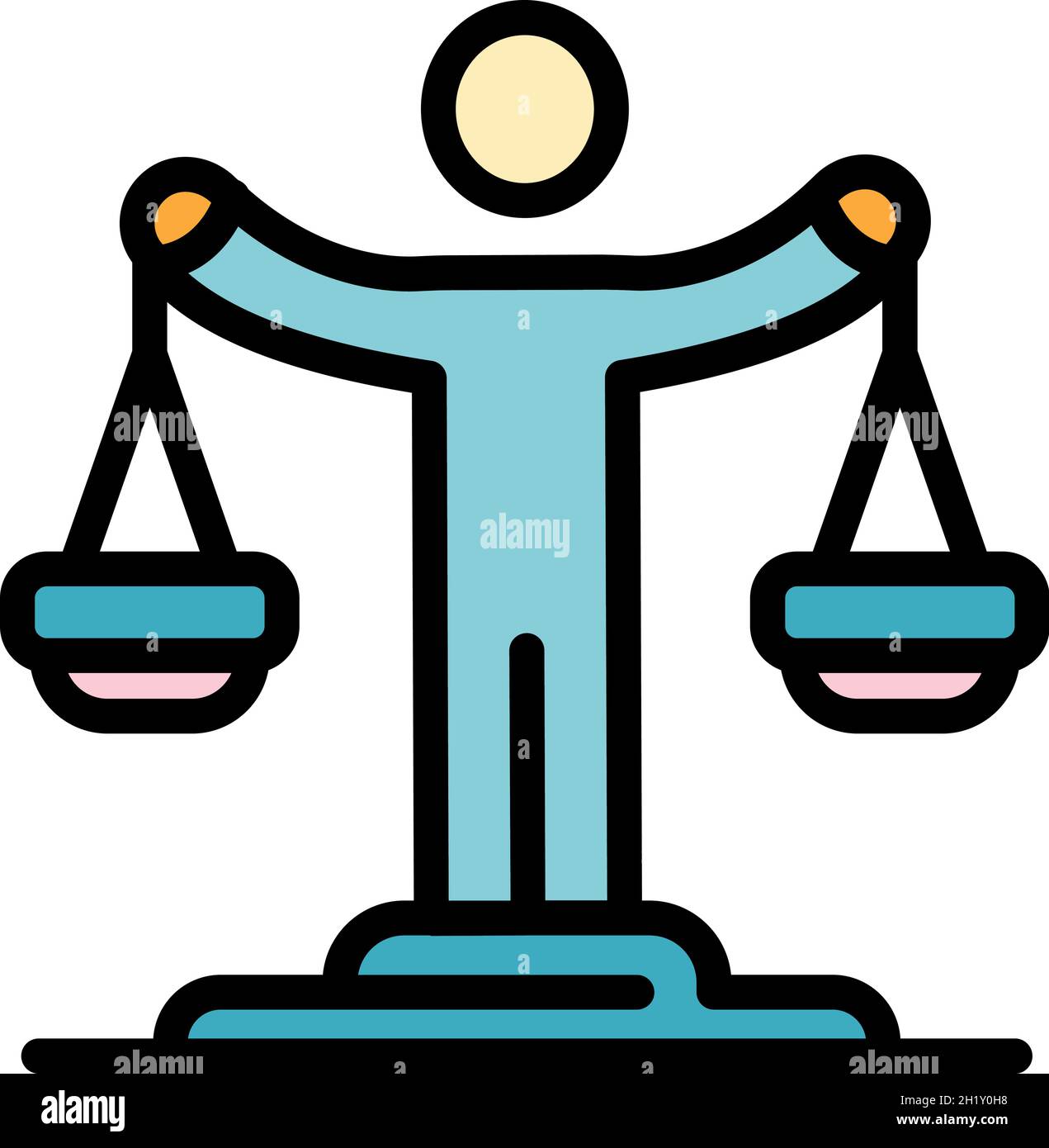 Justice man balance icon. Outline justice man balance vector icon color ...