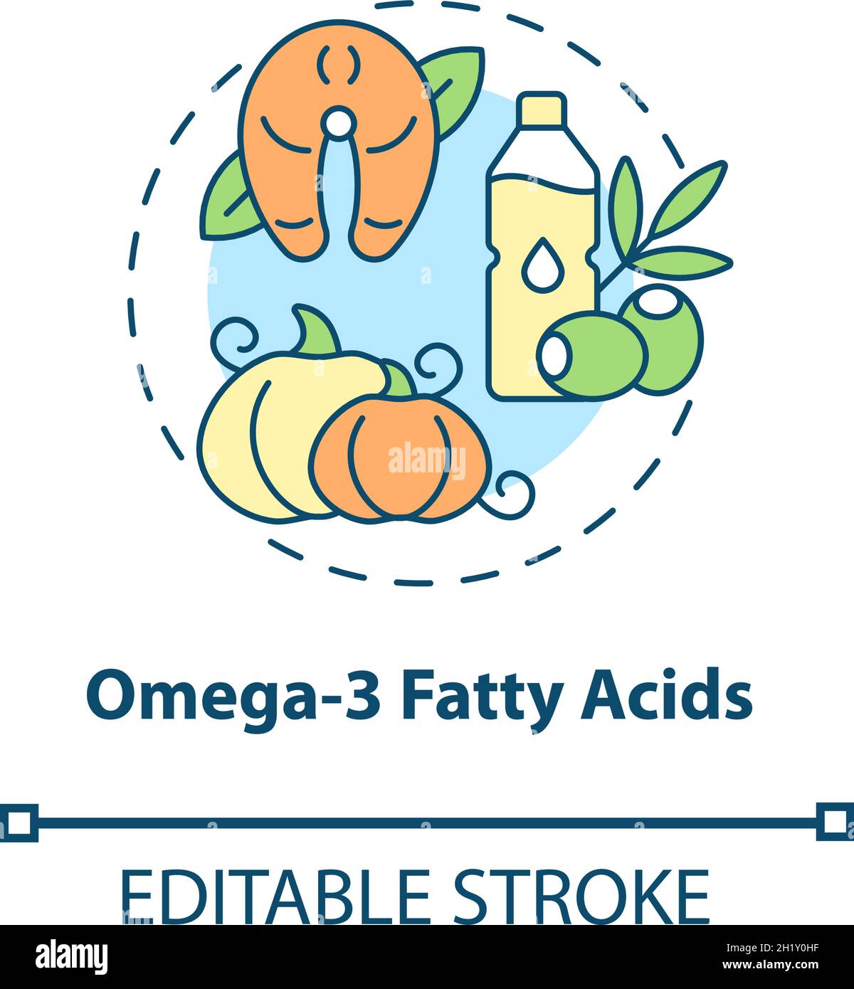Omega three fatty acids concept icon Stock Vector Image & Art - Alamy
