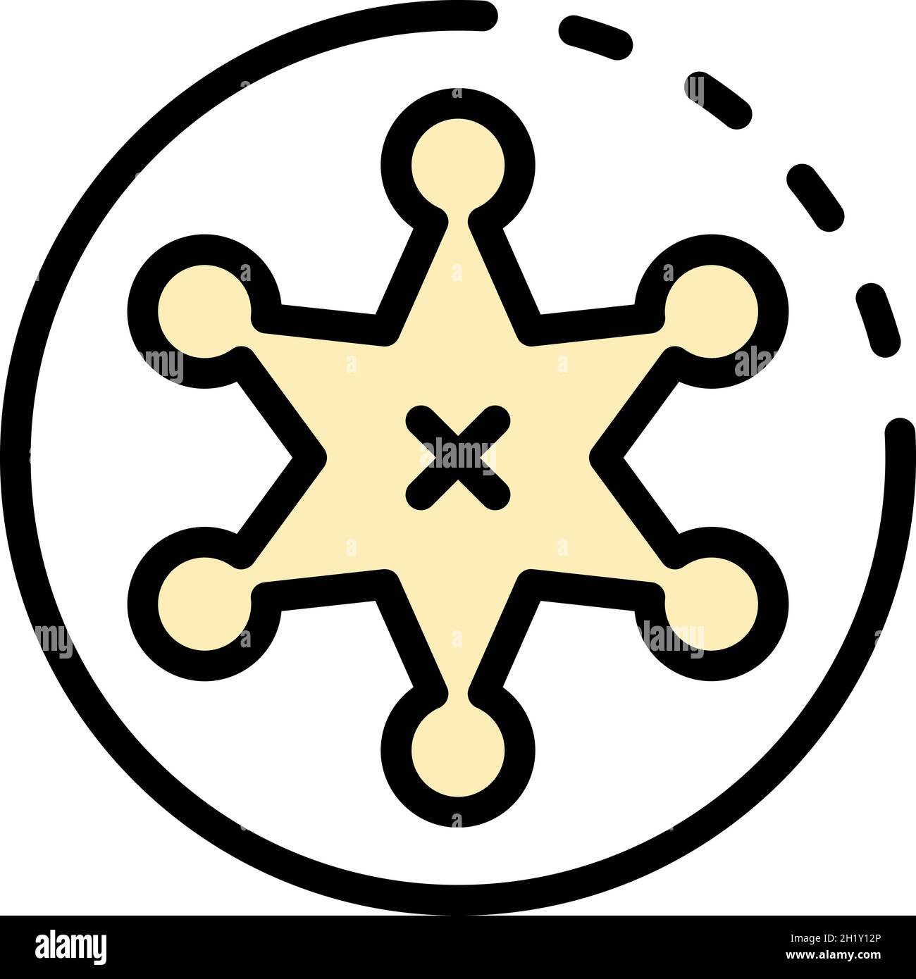 Justice star icon. Outline justice star vector icon color flat isolated ...