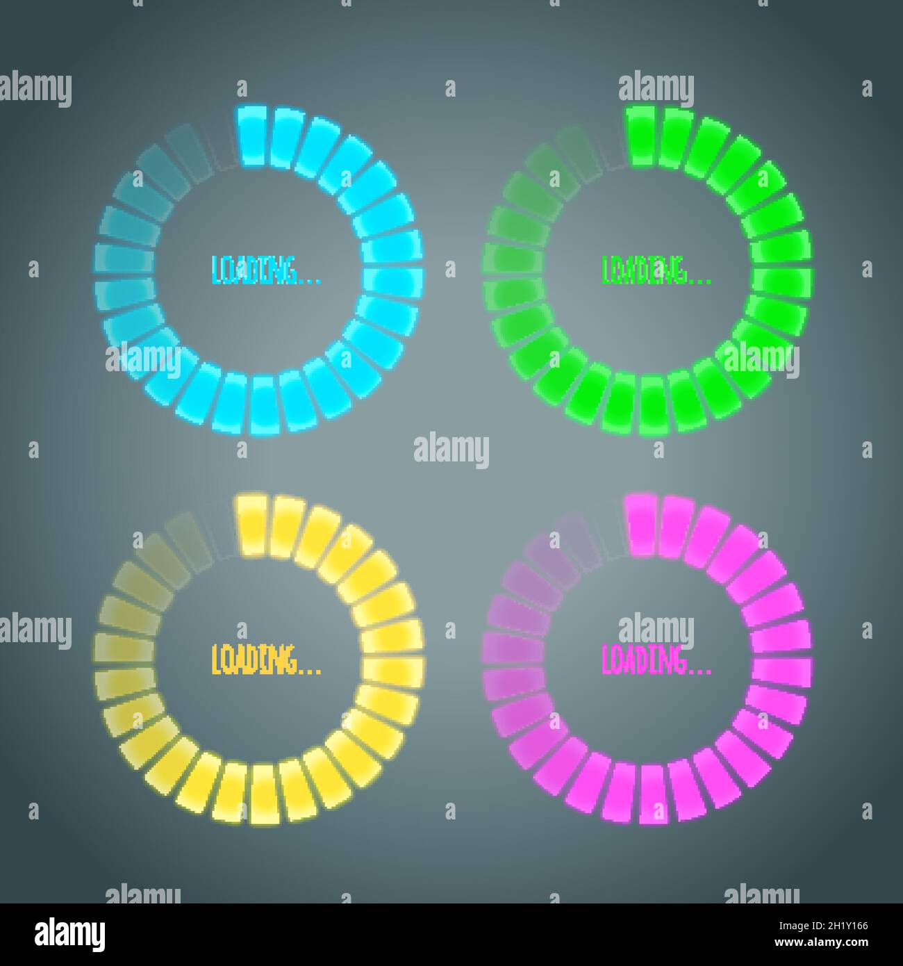 Set of glowing preloaders and progress loading bars, vector illustration Stock Vector Image ...