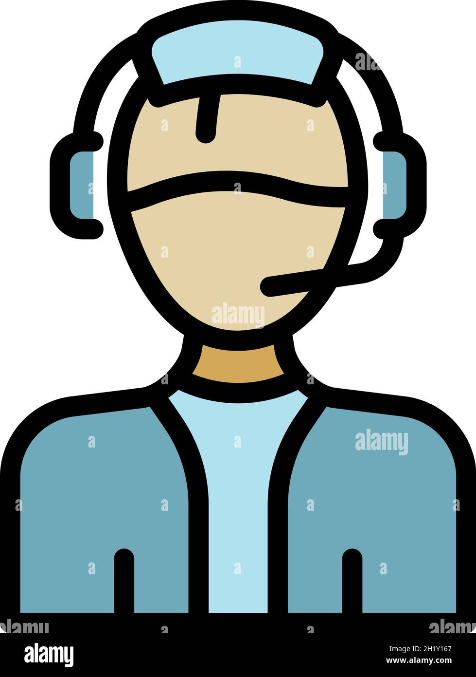 Nurse call center icon. Outline nurse call center vector icon color ...