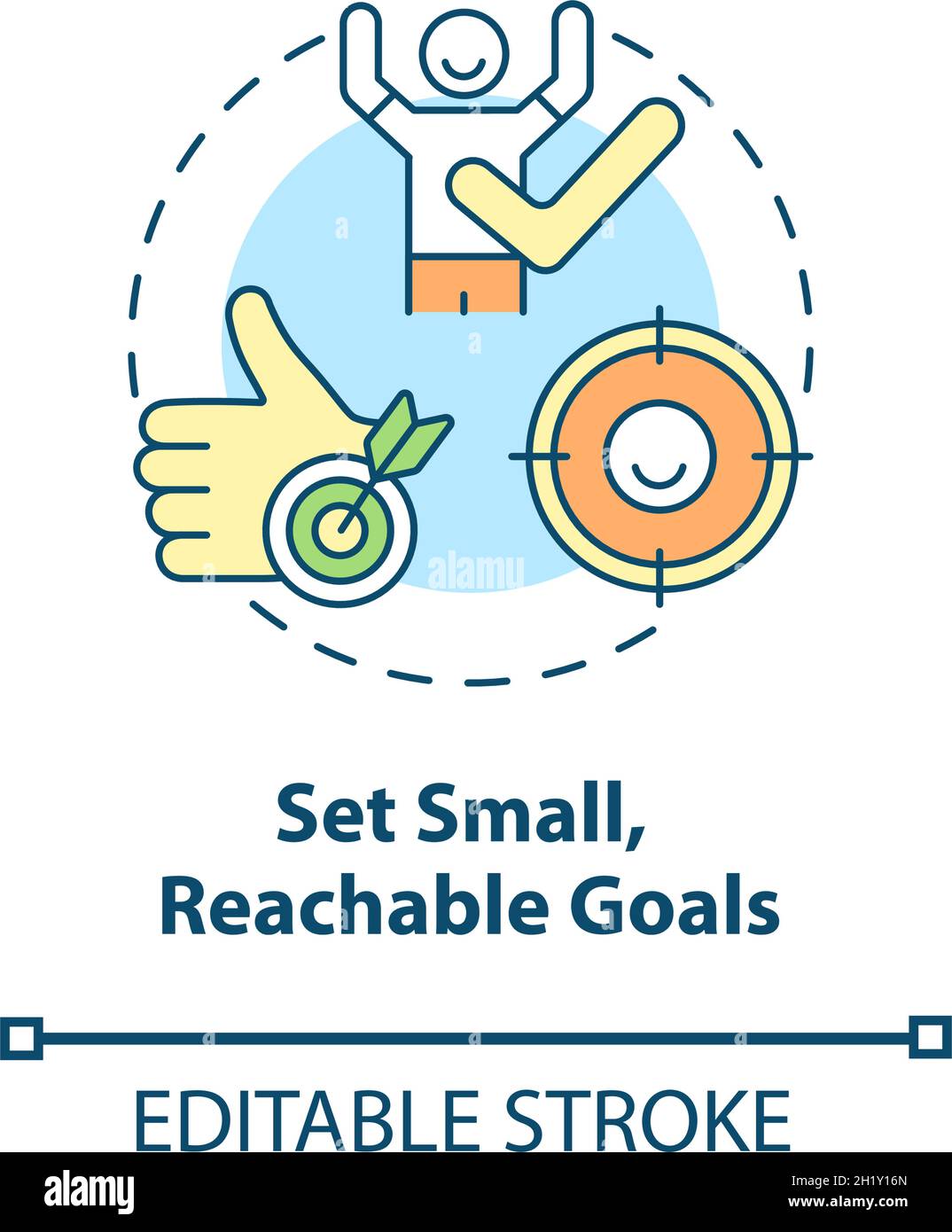 Set small, reachable goals concept icon Stock Vector Image & Art - Alamy