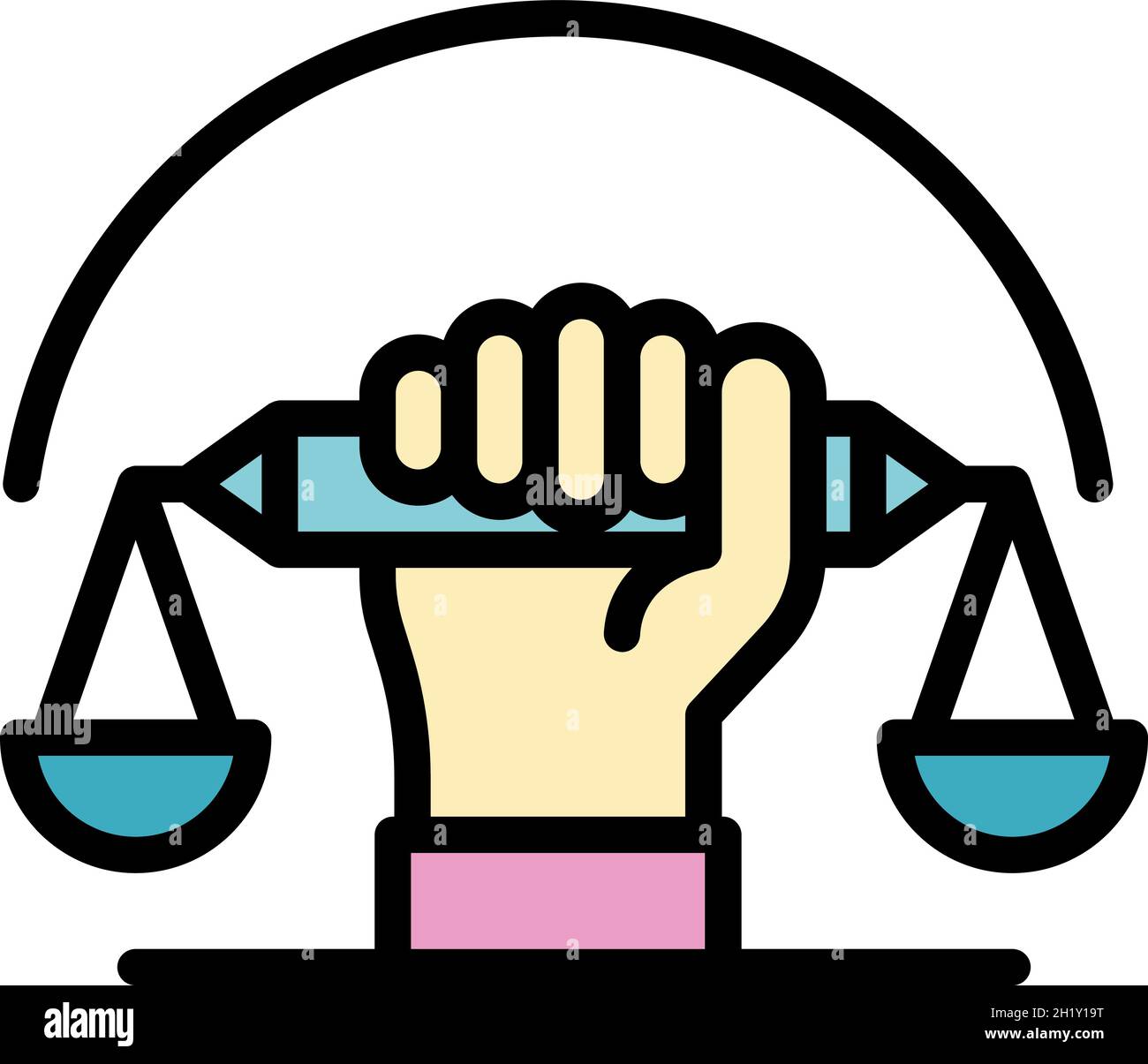 Hand balance justice icon. Outline hand balance justice vector icon ...