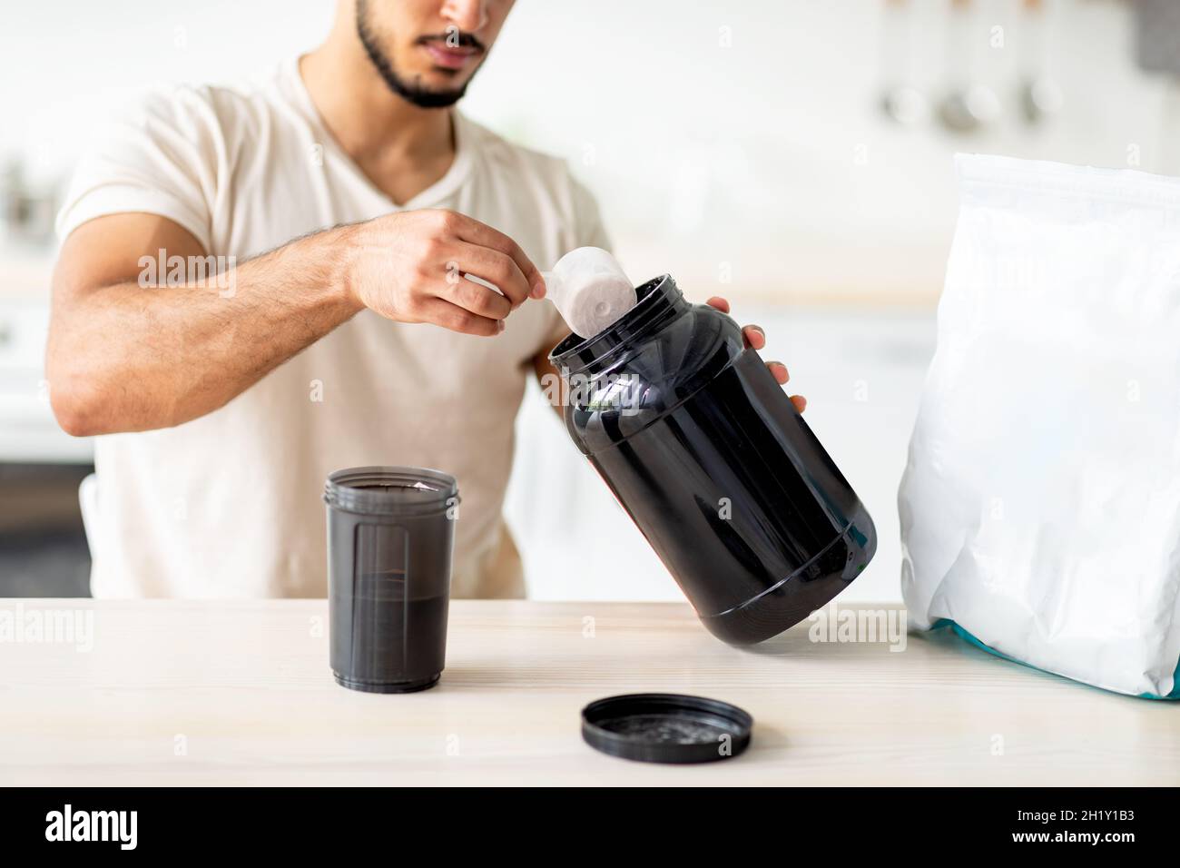 Person protein shake fit hi-res stock photography and images - Alamy