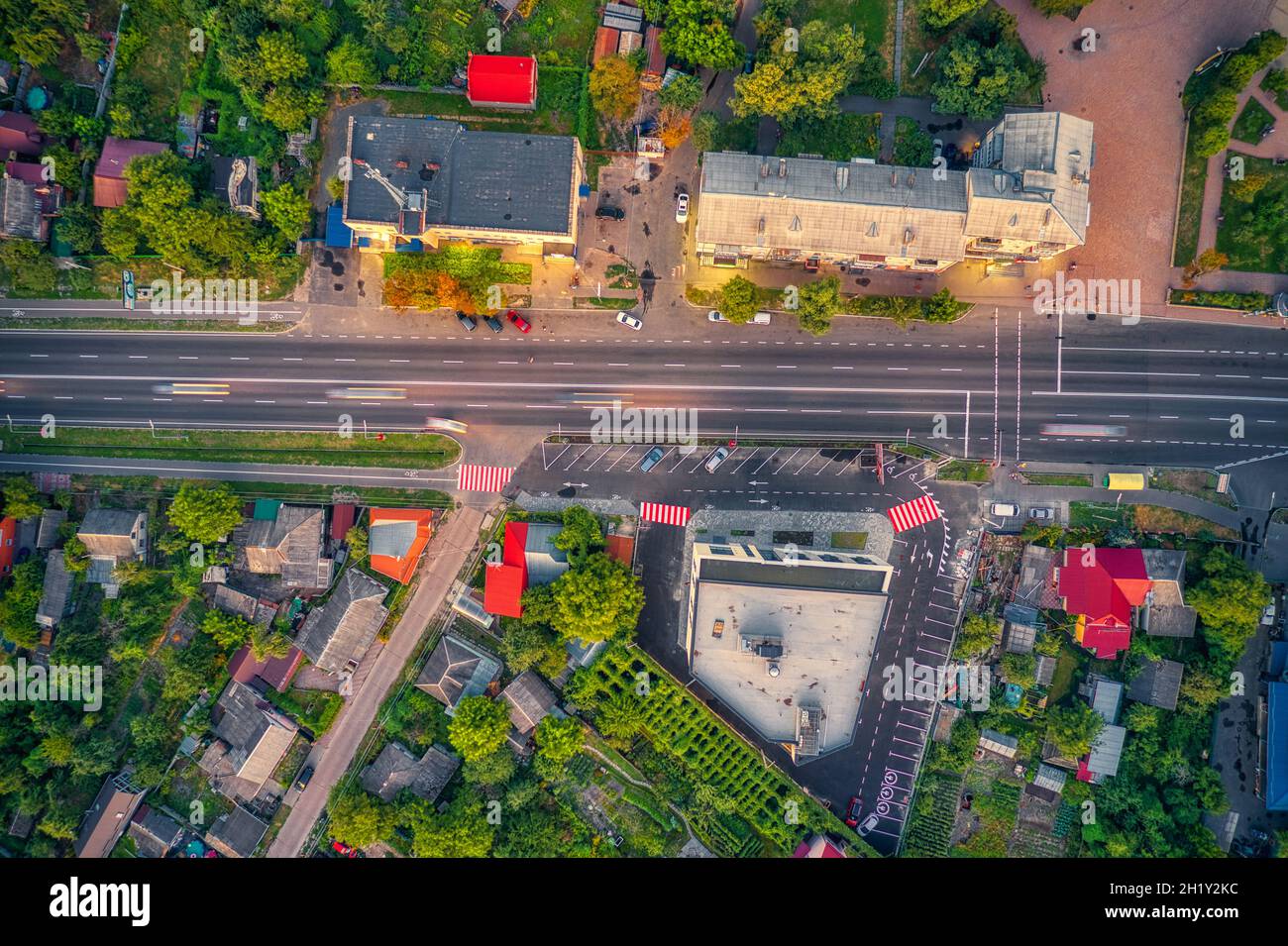 Top view of the new office building at sunset Stock Photo - Alamy