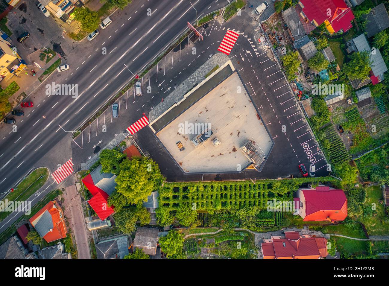 Top view of the new office building at sunset Stock Photo - Alamy
