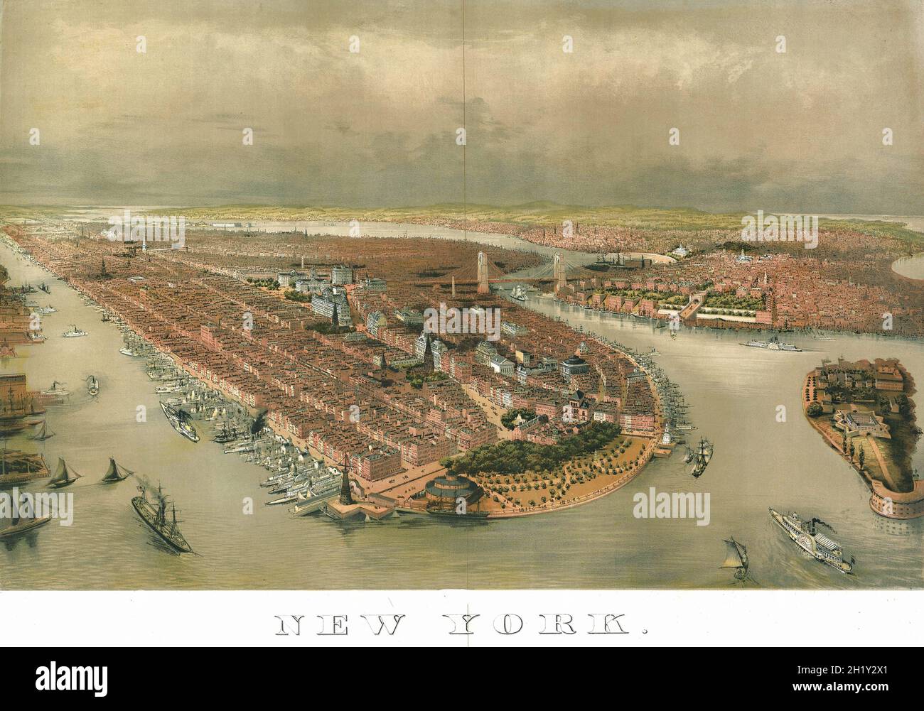 9th-century old vintage city map Stock Photo - Alamy