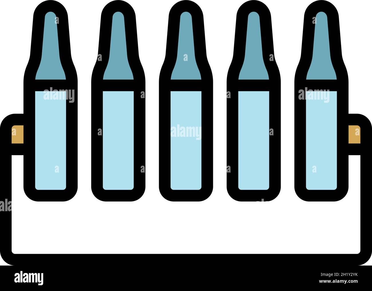 Medical ampules icon. Outline medical ampules vector icon color flat ...