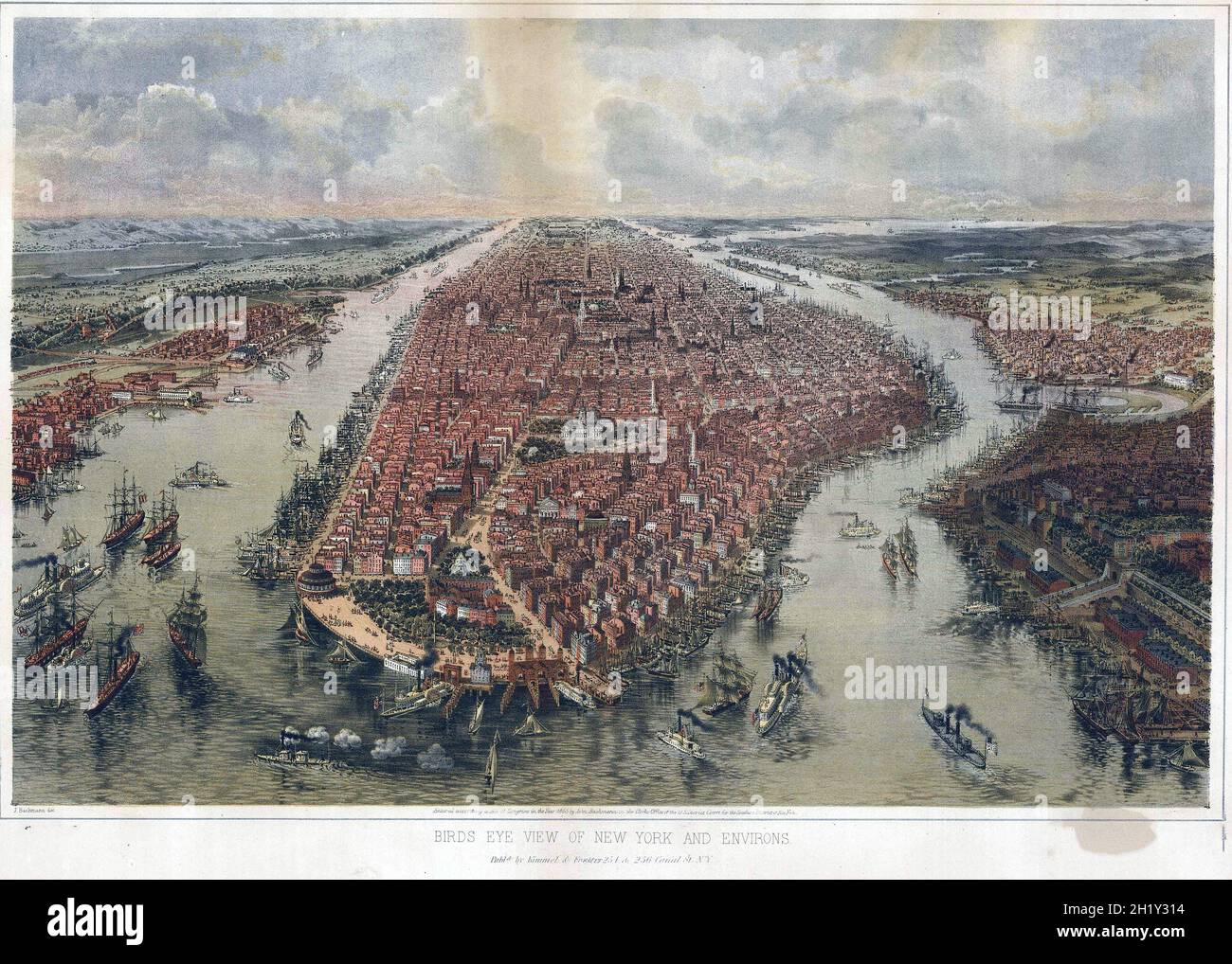 9th-century old vintage city map Stock Photo - Alamy