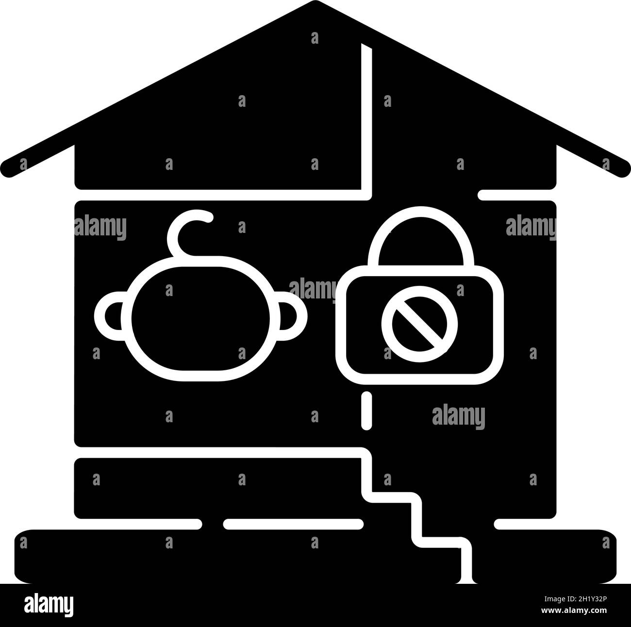 Lock basement door black glyph icon Stock Vector Image & Art - Alamy
