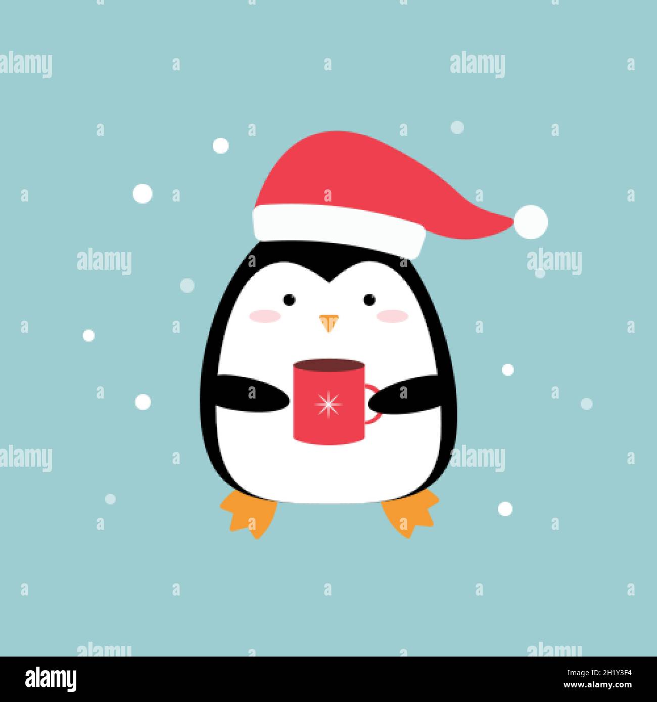 Cute bird celebrate christmas Stock Vector Images - Alamy