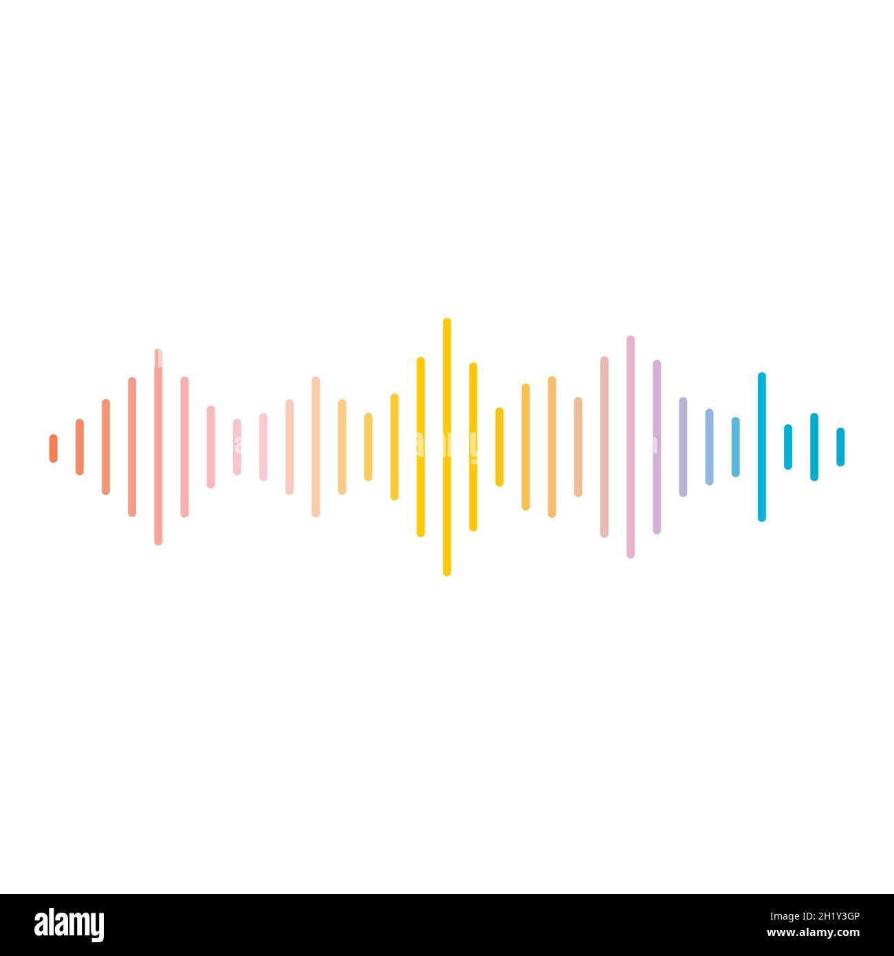 Colorful sound wave. Vector illustration isolated on white background ...