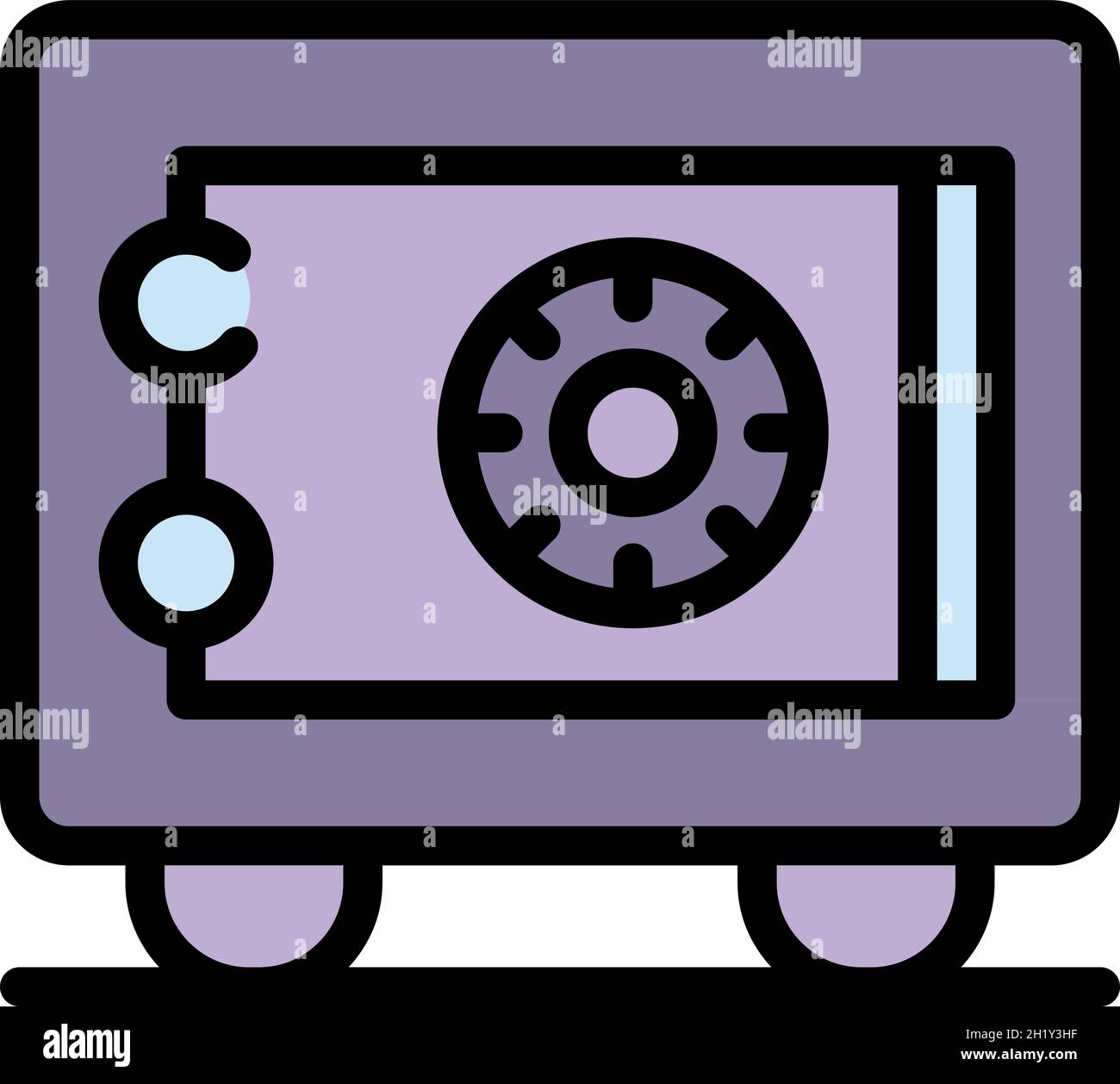 Money safe icon. Outline money safe vector icon color flat isolated ...