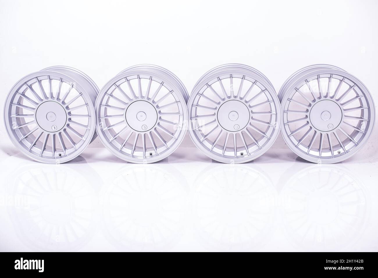 BMW Alpina silver 17'' alloy wheels Stock Photo - Alamy