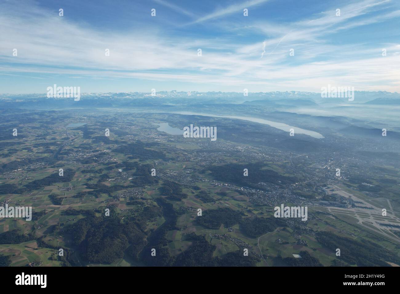 Bird's eye view above Zurich Stock Photo - Alamy