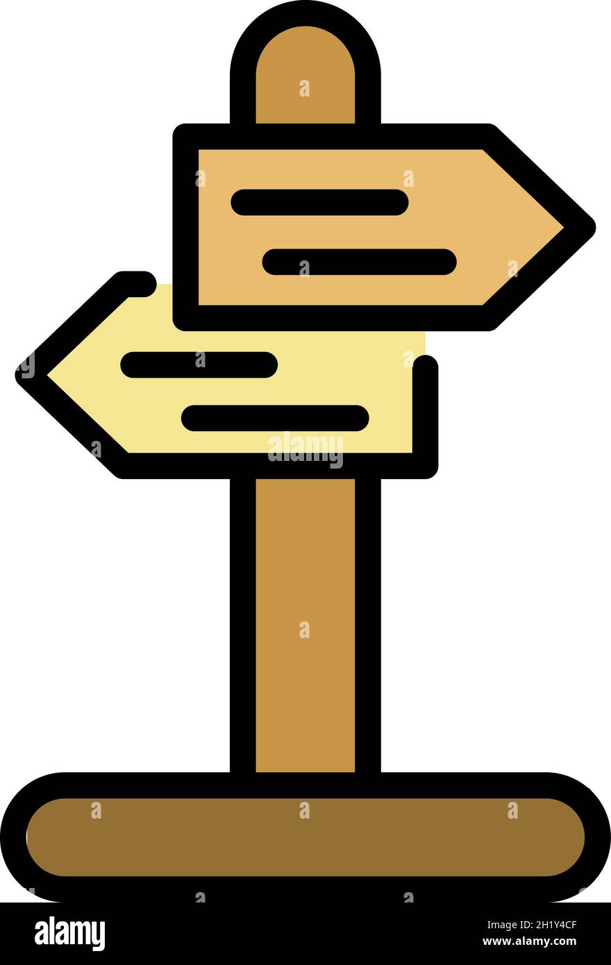 Sign board icon. Outline sign board vector icon color flat isolated ...