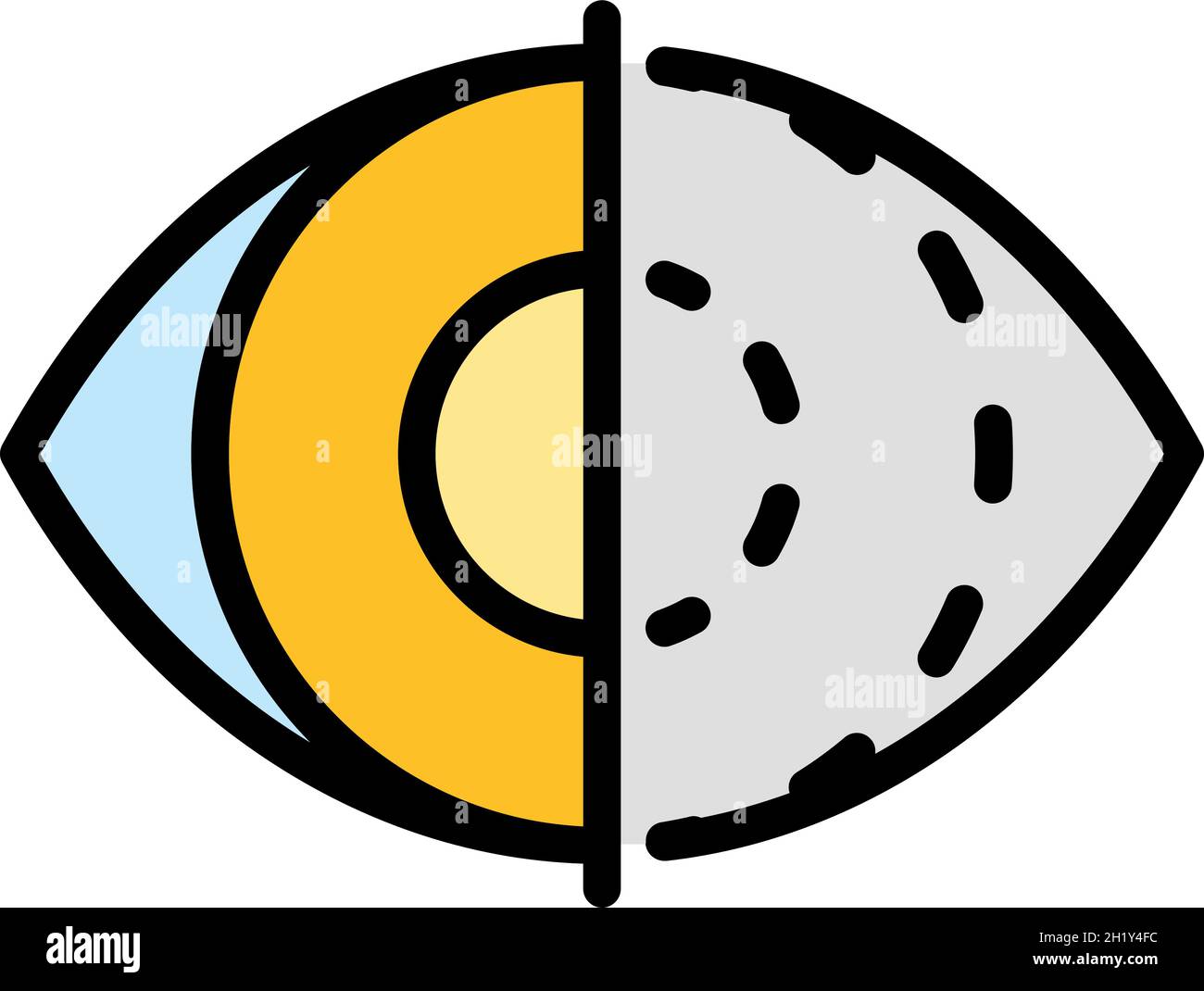 Eye iris scan icon. Outline eye iris scan vector icon color flat ...