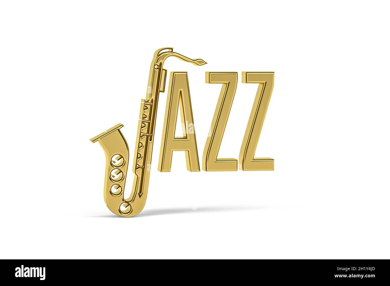 Golden 3d jazz music icon isolated on white background - 3d render ...