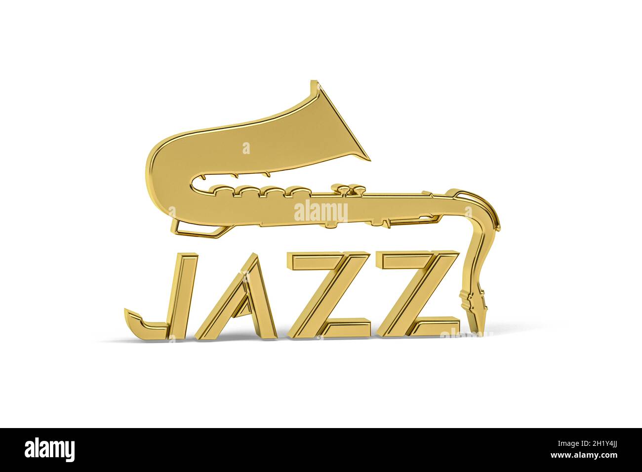 Golden 3d jazz music icon isolated on white background - 3d render ...
