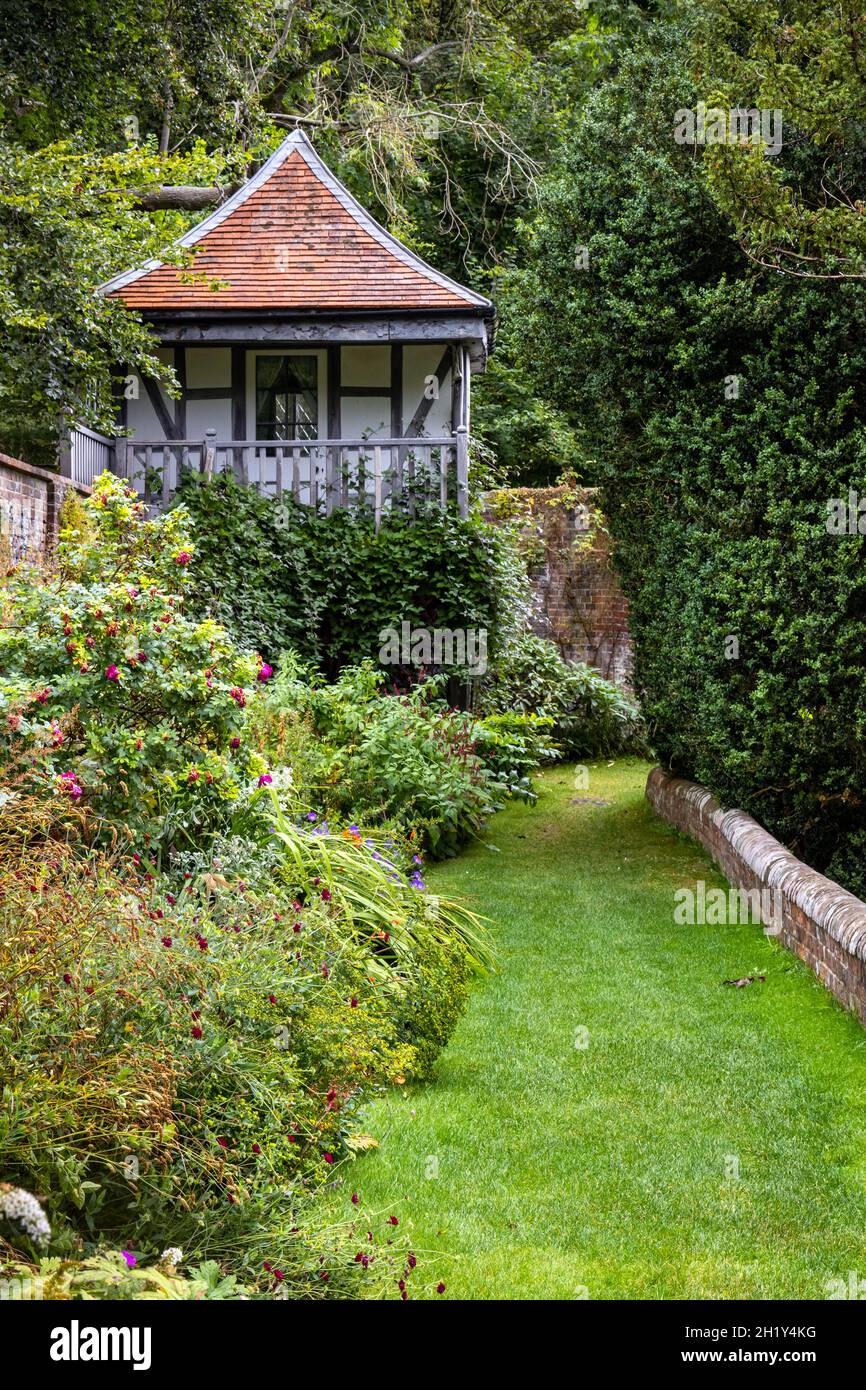 Walled garden in an Italianate style at Stonor House, a historic ...