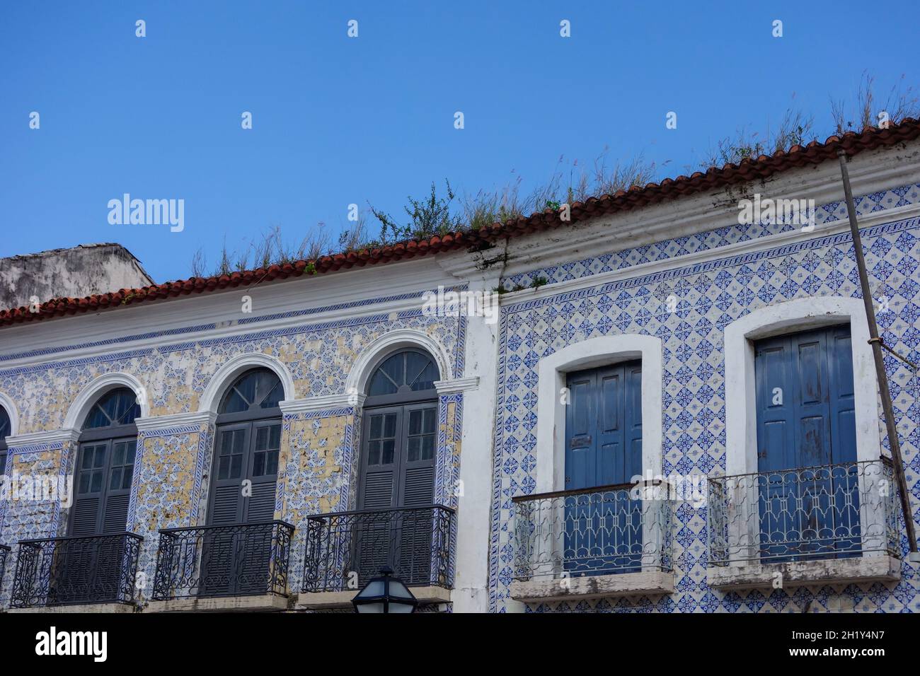 Beautiful historic building in downtown Sao Luis, Brazil Stock Photo ...