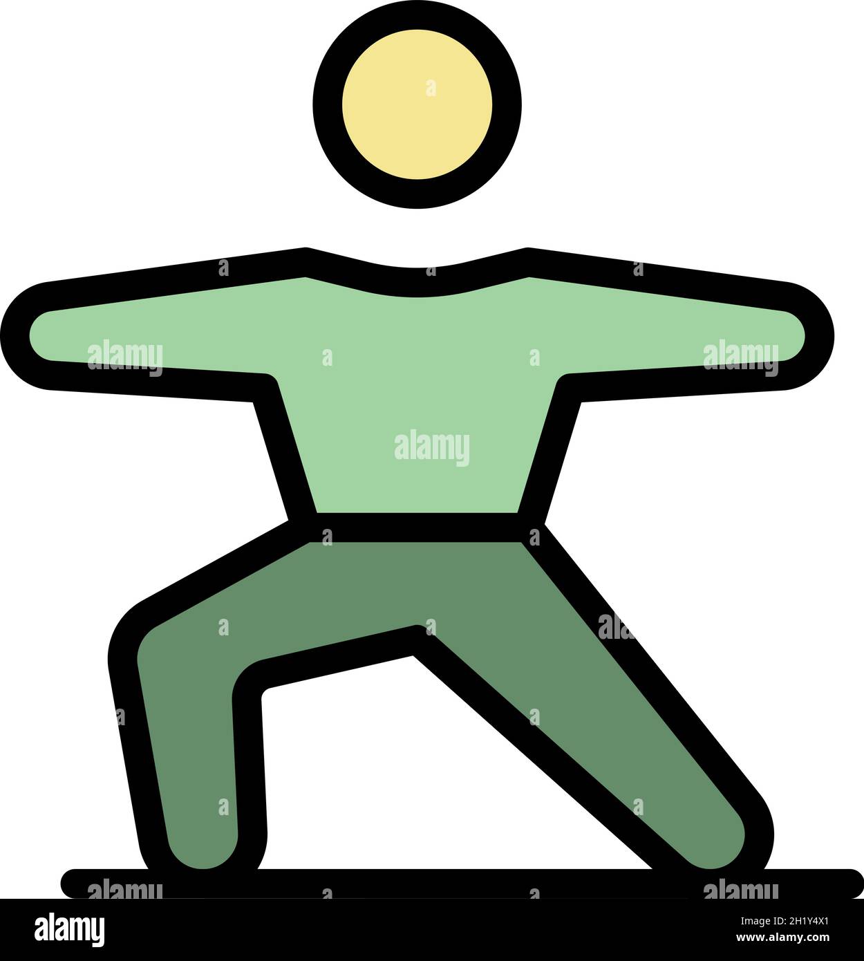 Gym exercise icon. Outline gym exercise vector icon color flat isolated ...