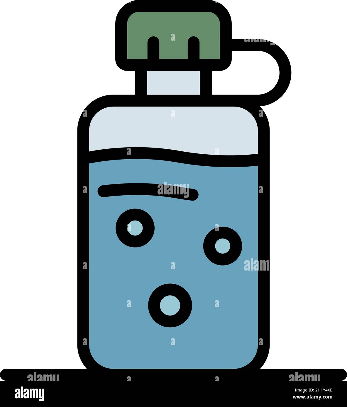 Water flask icon. Outline water flask vector icon color flat isolated ...