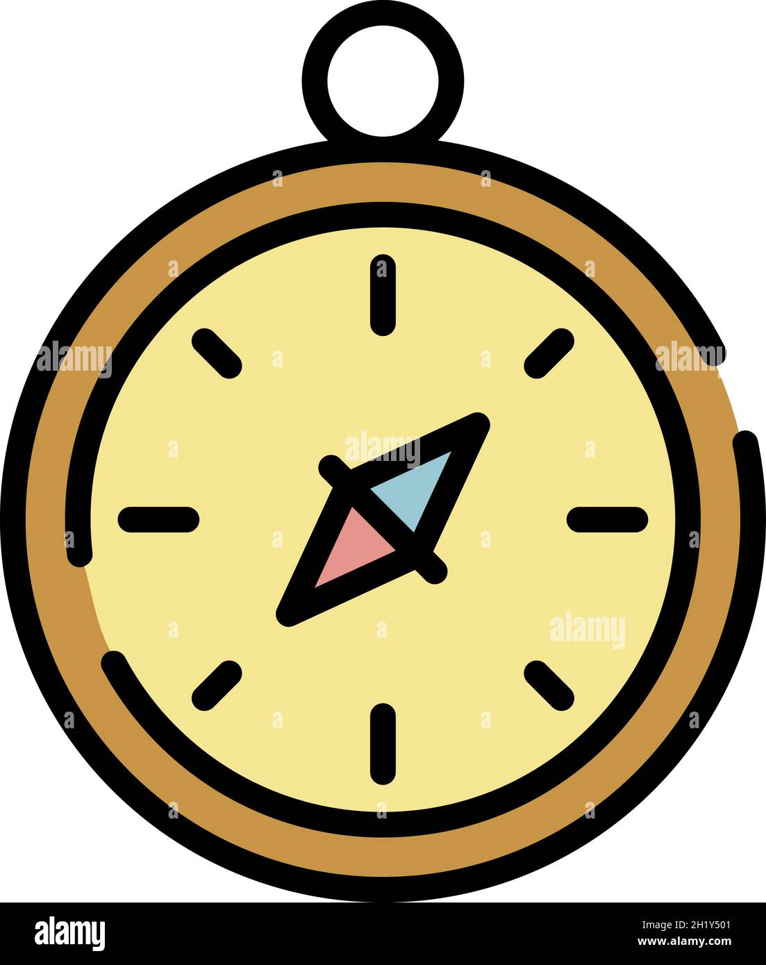 Hand compass icon. Outline hand compass vector icon color flat isolated ...