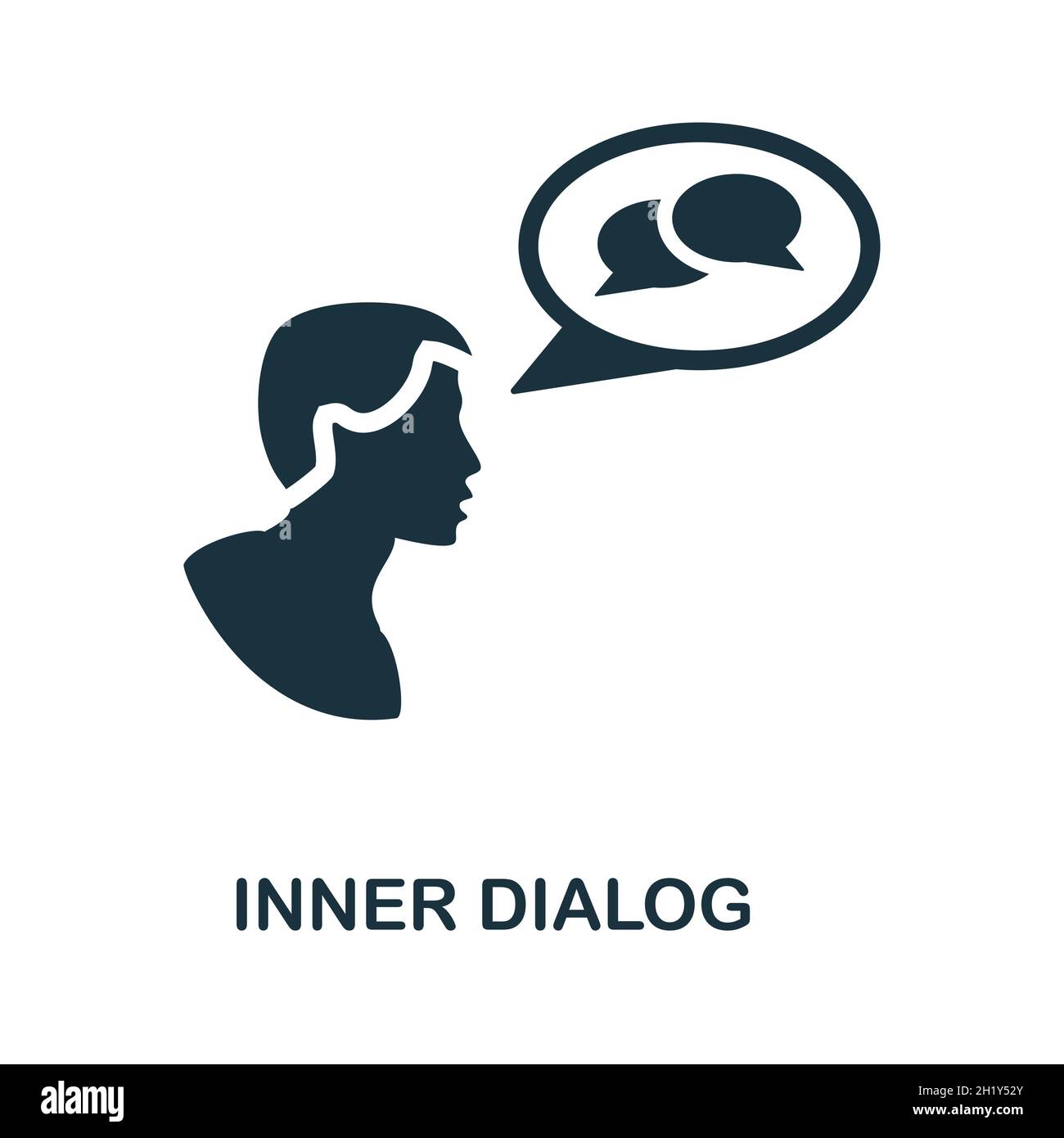 Inner Dialog icon. Monochrome sign from cognitive skills collection ...
