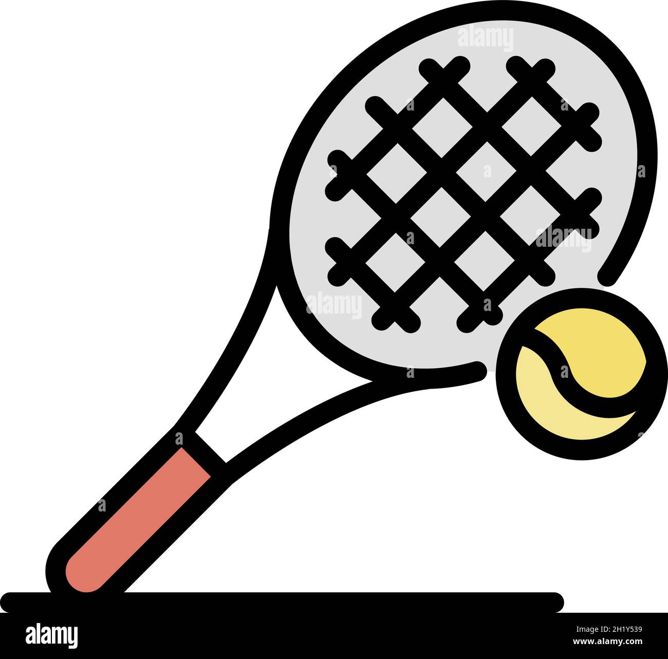 Tennis racket icon. Outline tennis racket vector icon color flat ...