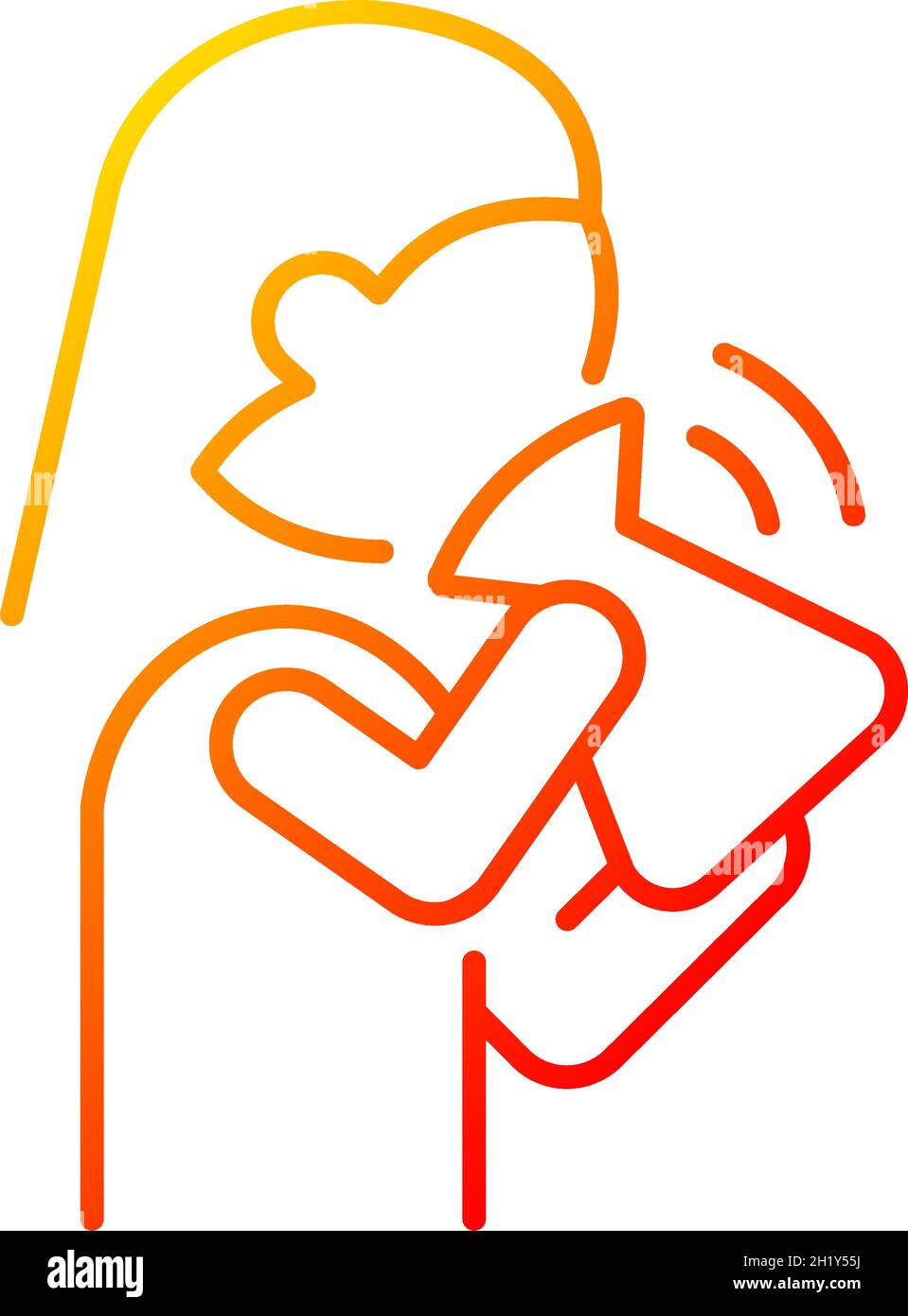 Hyperventilation gradient linear vector icon Stock Vector Image & Art ...