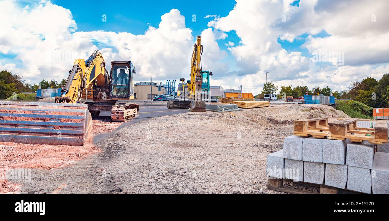 Construction of a motorway in Germany Stock Photo - Alamy