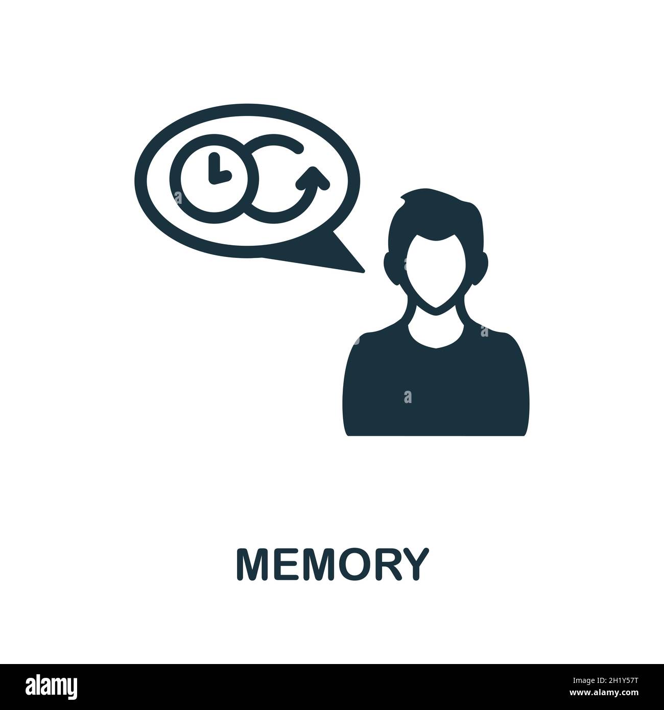 Memory icon. Monochrome sign from cognitive skills collection. Creative ... Memory icon. Monochrome sign from cognitive skills collection. Creative ...