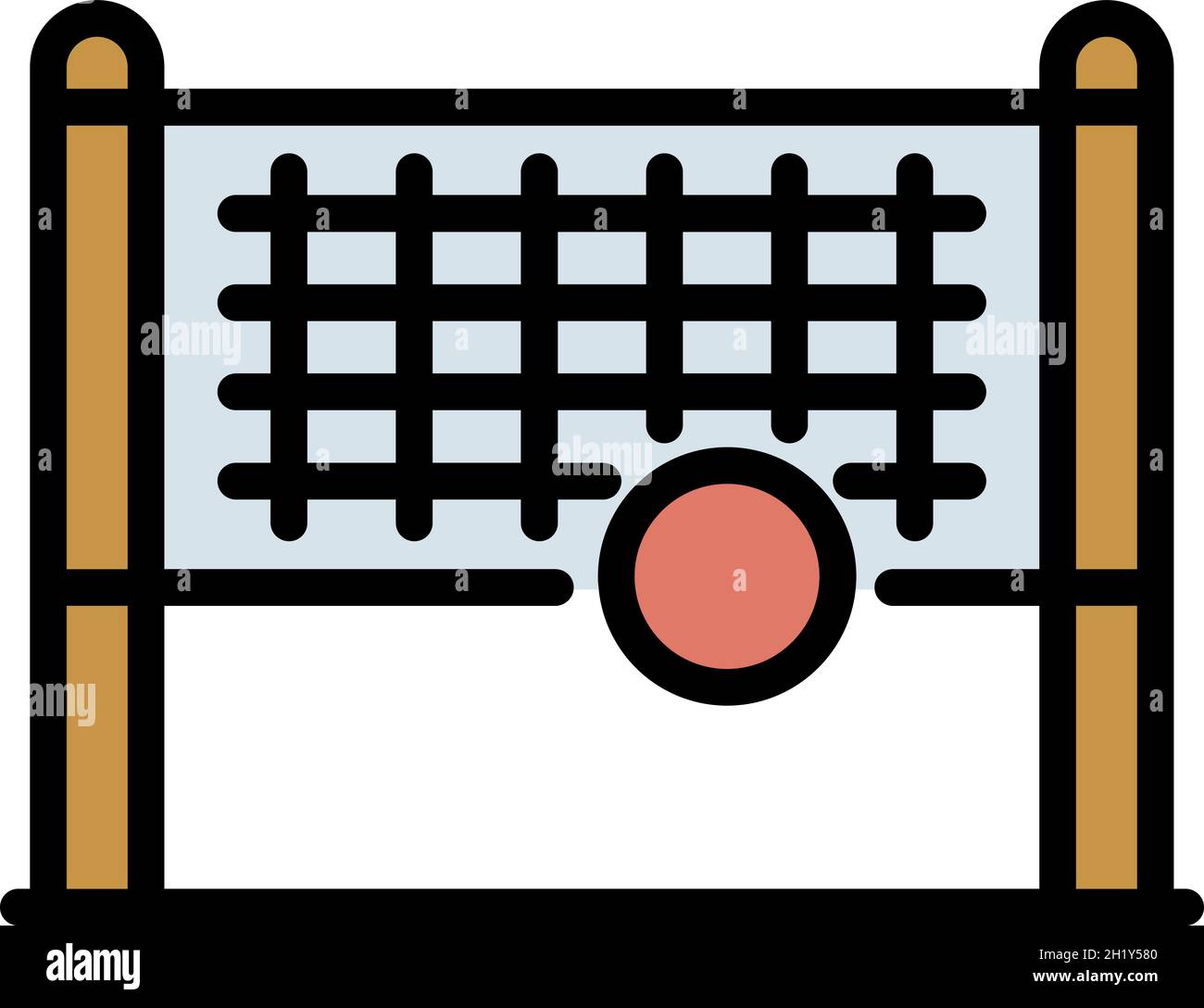 Volleyball Net Icon Outline Volleyball Net Vector Icon Color Flat