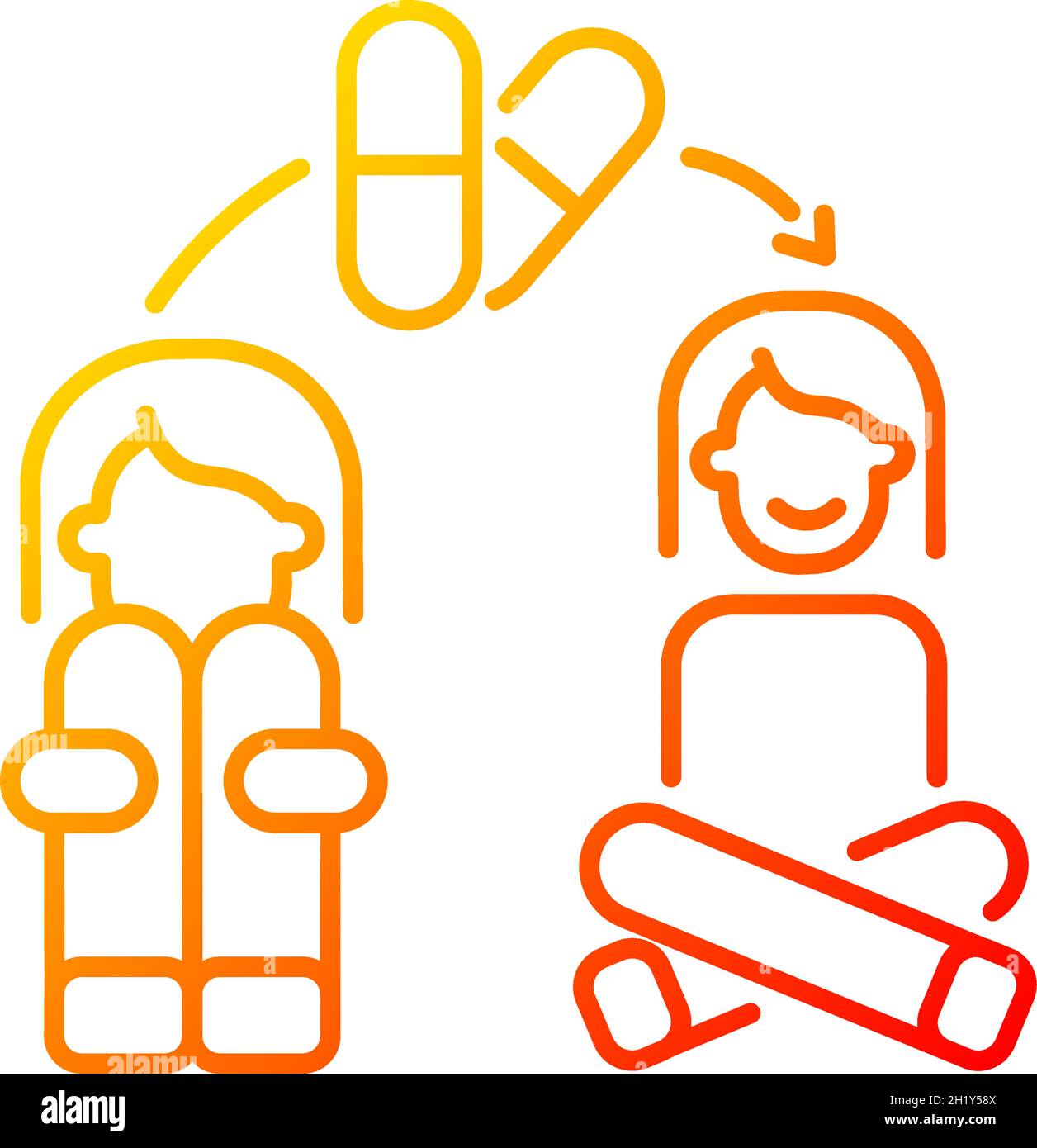 Medication for panic treatment gradient linear vector icon Stock Vector ...