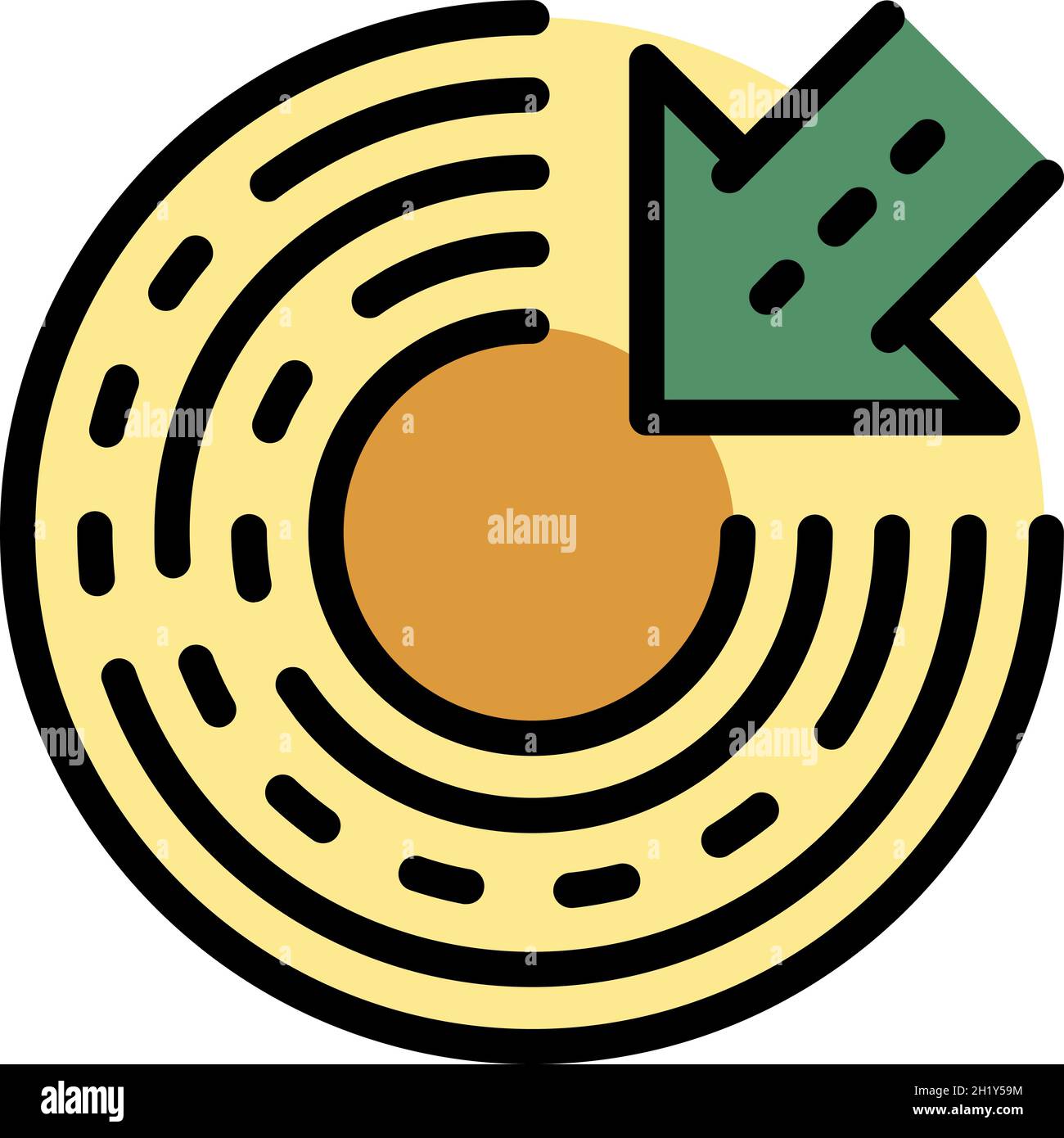Campaign target icon. Outline campaign target vector icon color flat ...