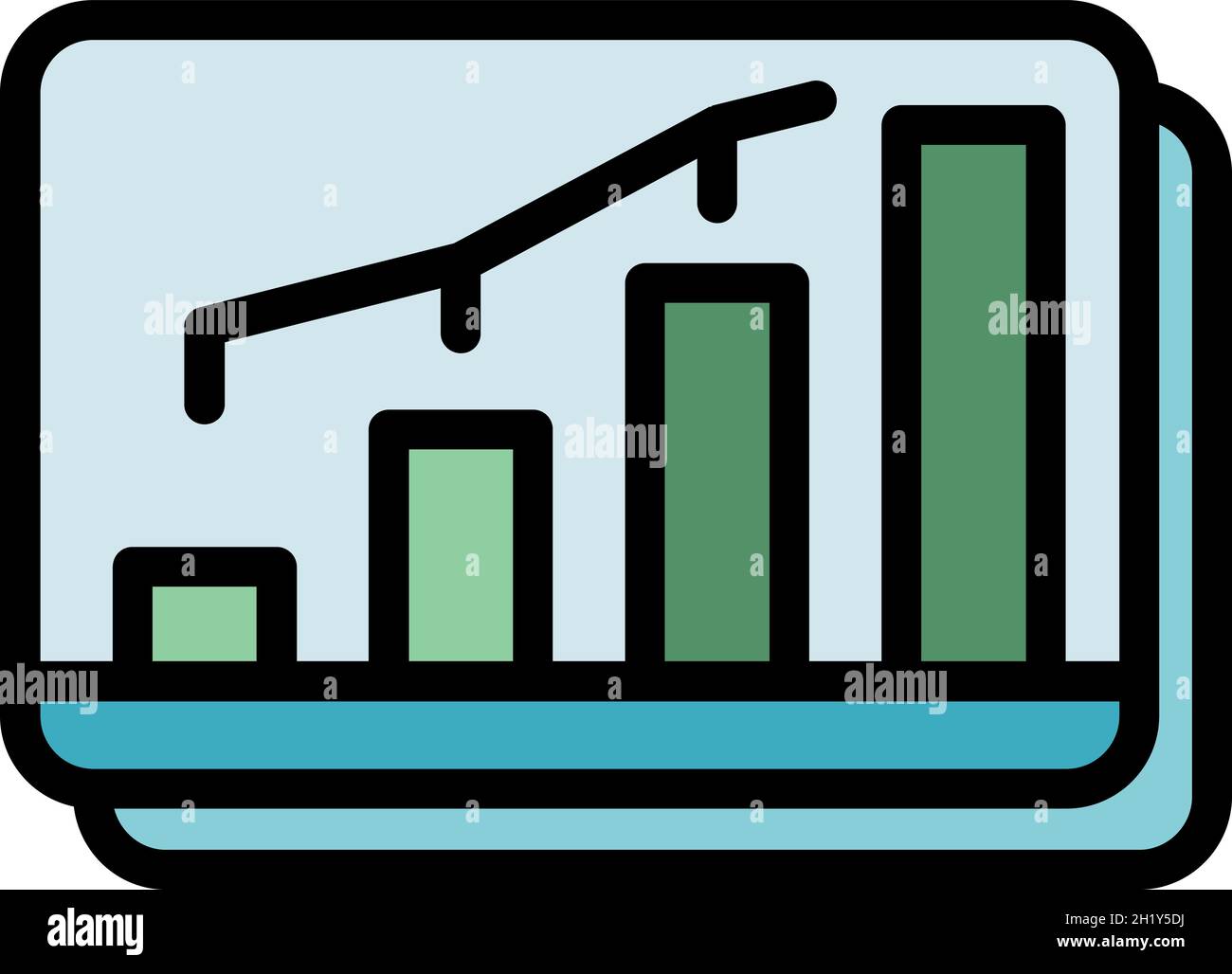 Campaign graph icon. Outline campaign graph vector icon color flat ...